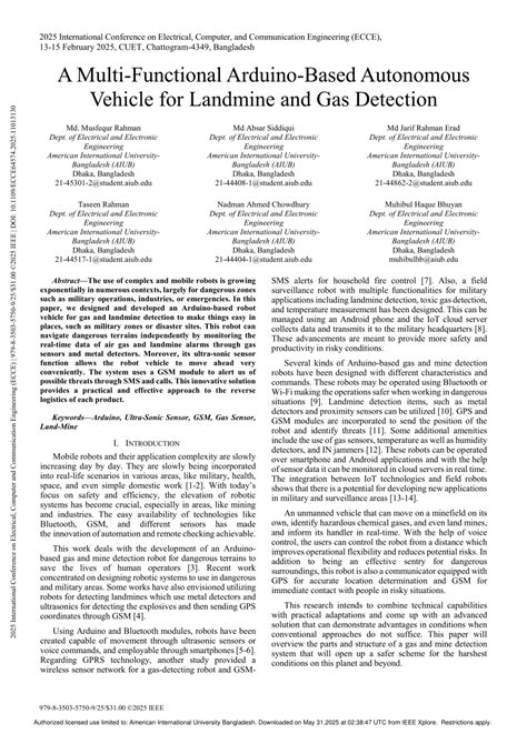 Pdf A Multi Functional Arduino Based Autonomous Vehicle For Landmine And Gas Detection