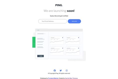 frontend mentor ping coming soon landing page coding challenge solution