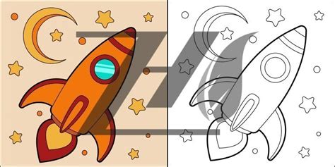 دانلود وکتور صفحه رنگ آمیزی موشک فضایی دانلود رایگان فایل لایه باز، Psd، وکتور، لوگو و موکاپ