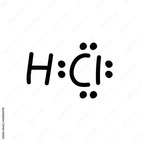 Lewis Electron Dot Structure For A Molecule Of Hydrogen Chloride Hcl