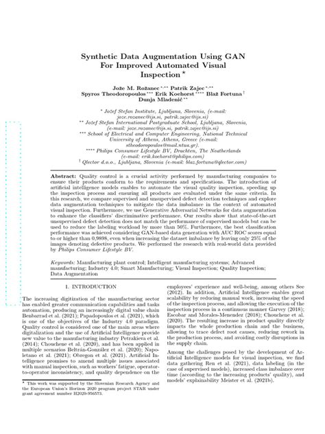 Synthetic Data Augmentation Using Gan For Improved Automated 2d1ox884 Pdf Receiver Operating