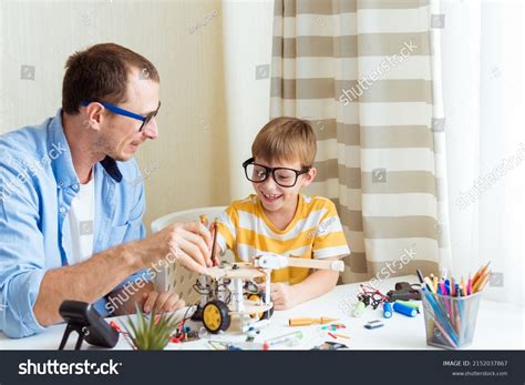 Father Son Programming Building Scientific Robotics Stock Photo Shutterstock