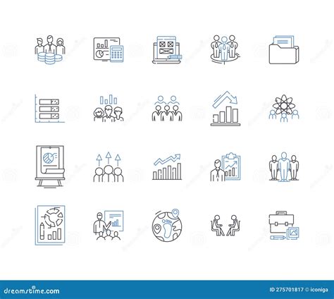 Workforce Comrades Line Icons Collection Teamwork Collaboration