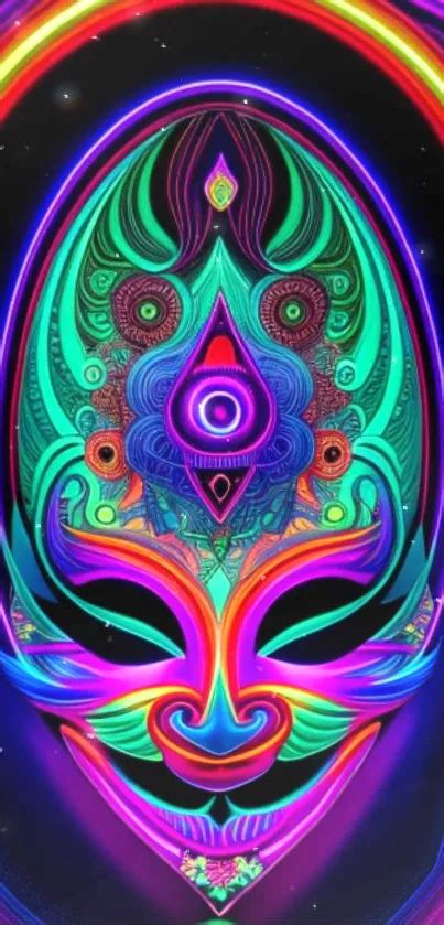 Vibrant Neon Psychedelic Art Free Download