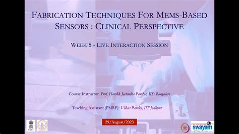 week 5 fabrication techniques for mems based sensors clinical