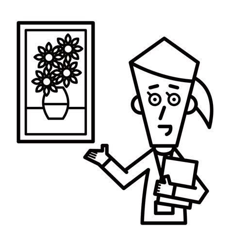 큐레이터 여성 의 일러스트레이션 무료 일러스트 소재집 Kukukeke