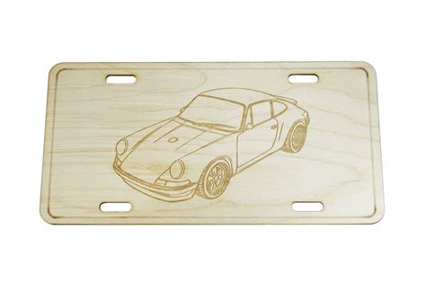 Zspec Classic Porsche 911 License Plate Birch Ornament