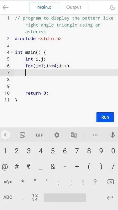 program to display the pattern like triangle using an asterisk cprogramming codingguru shorts