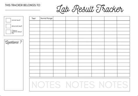 Medical Lab Result Health Tracker PDF 6 Different Templates Planner Journal Spreadsheet