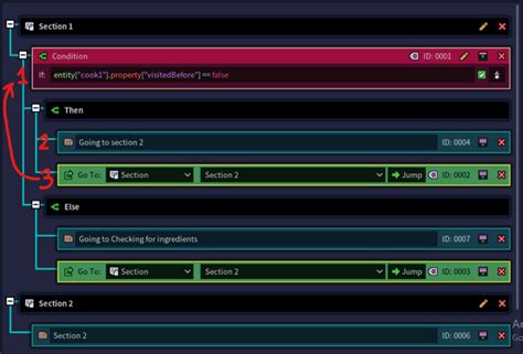 Dialogue Issue Go To Sectionnode Always Jumps To Section 1 R