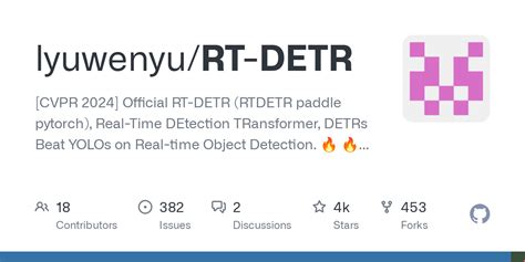 Github Lyuwenyu Rt Detr Cvpr Official Rt Detr Rtdetr Paddle Pytorch Real Time