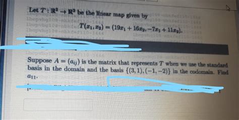 solved let t r rº be the linear map given by wt 1 39