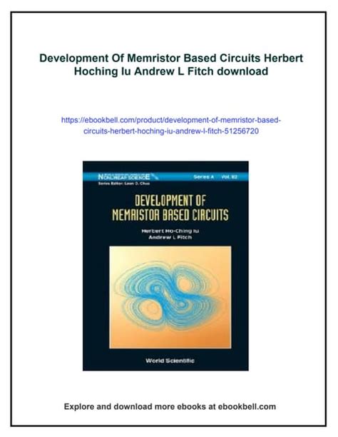 Development Of Memristor Based Circuits Herbert Hoching Iu Andrew L Fitch Pdf