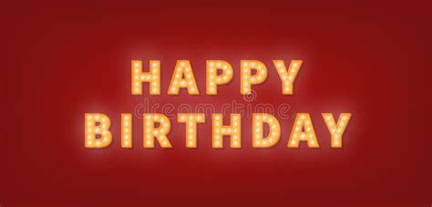 Happy Birthday Gold Marquee Text 3d Light Bulb Happy Birthday Greeting