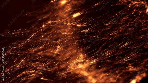 3d Loop Sci Fi Animation With Glow Particles Form Rolling Strings