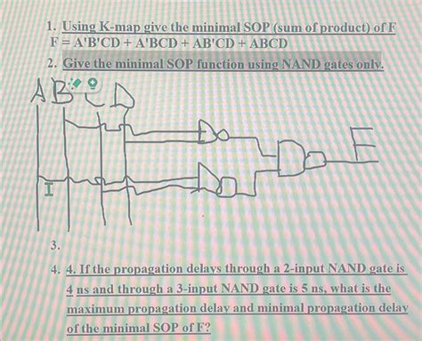 solved using k map give the minimal sop sum of product ﻿of