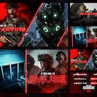 Rust Game Orange Animated Twitch Overlay Package Rust Hud Overlay Webcam Screens Panels HUD