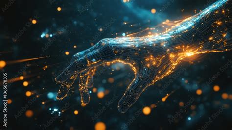 This Artwork Illustrates A Prosthetic Arm Controlled By Neural Signals