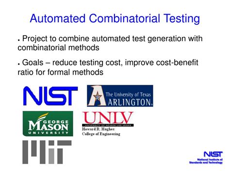 Ppt Automated Combinatorial Testing For Software Rick Kuhn And Vadim Okun National Institute