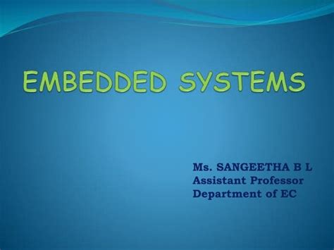 introduction to embedded systems pptx