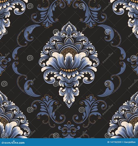 Elemento Sem Emenda Do Teste Padr O Do Damasco Do Vetor Ornamento Antiquado Luxuoso Cl Ssico Do