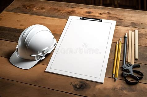 Architect Engineer Office Desk Generative Ai Stock Illustration Illustration Of Header Wood