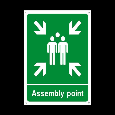 Fire Assembly Muster Point Plastic Sign With 4 Pre Drilled Holes Fire