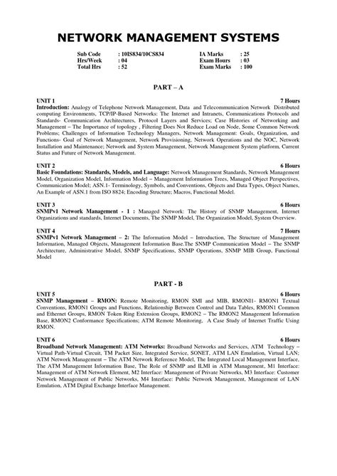Vtu 8th Sem Cse Network Management Systems Notes 10cs834 By Vtunotesbysree Issuu