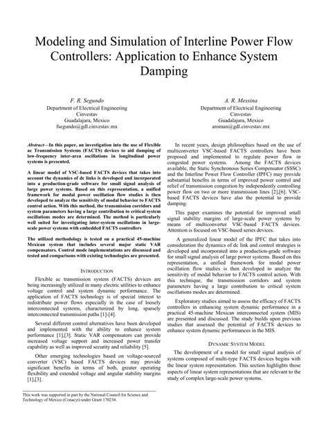 Pdf Modeling And Simulation Of Interline Power Flow Controllers Application To Enhance System