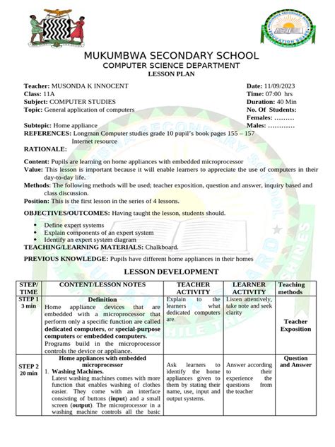 General Application Of Computers Lesson 1 Pdf Inputoutput Embedded System