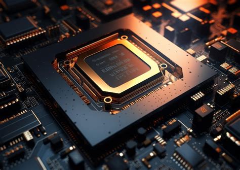 Premium Photo Computer Processor On A Motherboard Showcasing Intricate Circuitry And