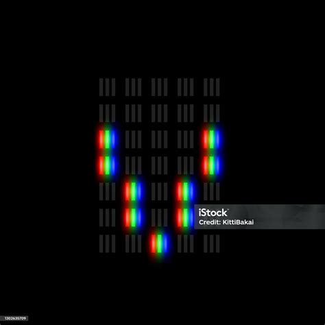 광채 빨간색 녹색파란색 픽셀 벡터 일러스트와 Rgb 픽셀 글꼴 문자 0명에 대한 스톡 벡터 아트 및 기타 이미지 0명 3차원 형태 개체 그룹 Istock