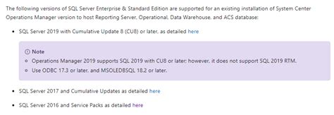 Scom 2019 Sql Compatibility Level Microsoft Qanda