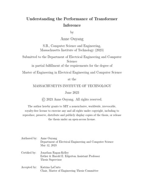 ouyang aouyang meng eecs 2023 thesis transformer arithmetic intensity