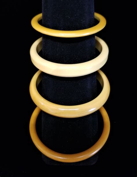 Vintage Bakelite Butterscotch Bangle Set 4 Art Deco Bakelite Etsy