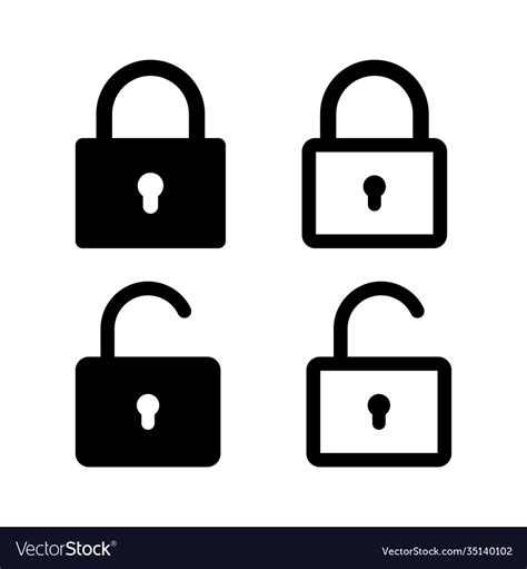 Lock Icon Security Symbol Web Button Design Vector Image