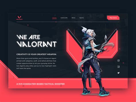 Valorant Game Hero Section Ui Design Behance