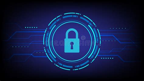 Cyber Security And Digital Computer Protection With Padlock Symbol Stock Vector Illustration