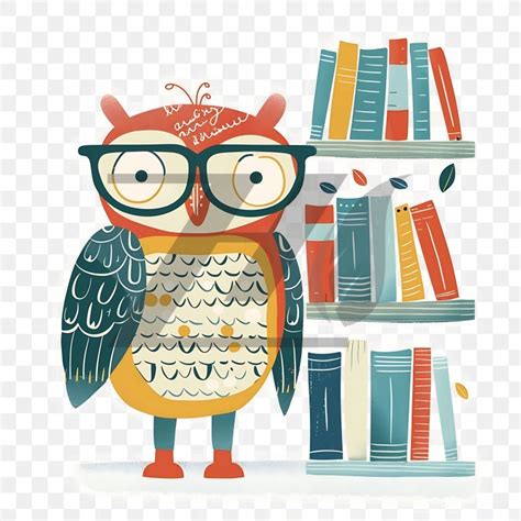 دانلود فایل لایه باز جغد با قفسه کتاب دانلود رایگان فایل لایه باز، Psd، وکتور، لوگو و موکاپ