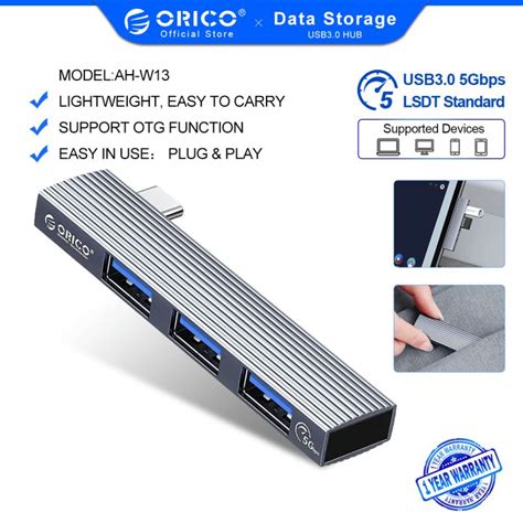 ORICO Outdoor Type C USB HUB Adapter High Speed Splitter Port USB For HUAWEI Computer