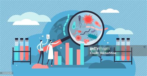 Epidemiology Vector Illustration Tiny Bacteria Pandemic Outbreak