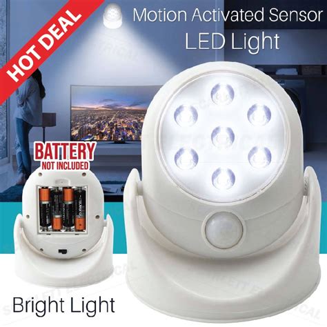 Motion Activated 7 Led Sensor Night Lights 360° Rotation Rotation Auto