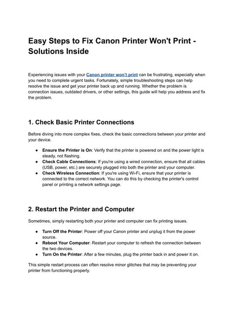 PPT Easy Steps To Fix Canon Printer Won T Print Solutions Inside PowerPoint Presentation