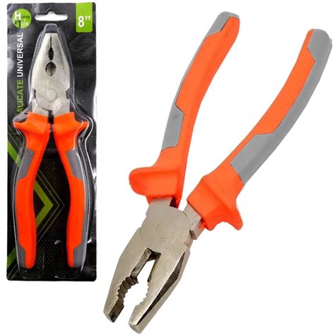 Alicate Universal 8 Cabo Emborrachado Laranja Cinza Shopee Brasil