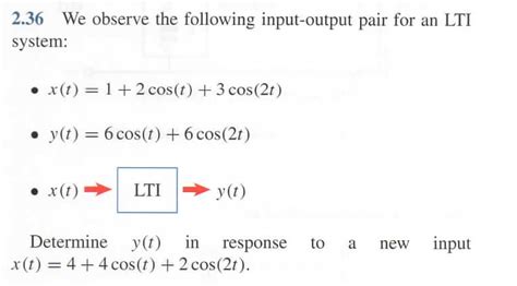 solved we observe the following input output pair for an lti