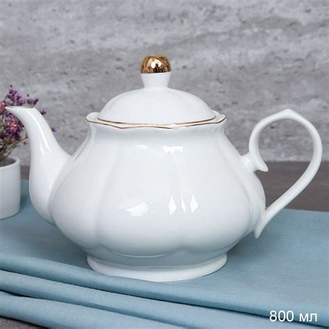 Чайник заварочный Белый 800 мл фарфор купить на Ozon по низкой цене 1064432387