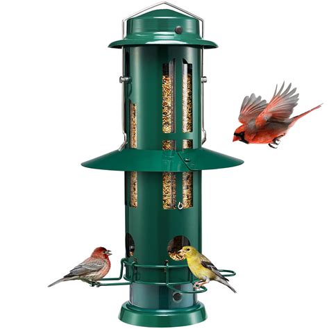 Kingsyard Squirrel Proof Bird Feeder With Removable Base All Metal