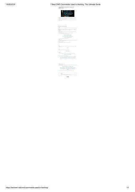7 Best Cmd Commands Used In Hacking The Ultimate Guide