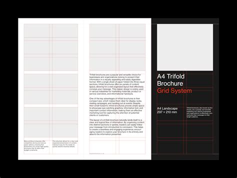 A4 Trifold Brochure Grid System For Indesign Behance