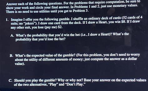 Solved Answer Each Of The Following Questions For The